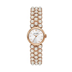Kate Spade New York Women's Monroe Pearl Three-Hand Rose Gold-Tone Stainless Steel Bracelet Watch (Model: KSW1784)