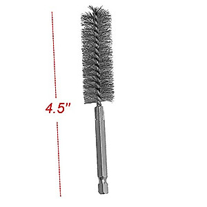 2pc Stainless Steel ALAZCO 5/8" Wire Brush for Power Drill Impact Driver Cleaning Wire Brush Stainless Steel Bore Brush - Hex Shank