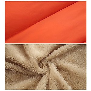 Happy Cherry Kids Winter Windproof Warm Coat Autumn Thick Fur Lined Outwear Hooded Zipper Jacket with Pockets for 2-3 Years, Orange