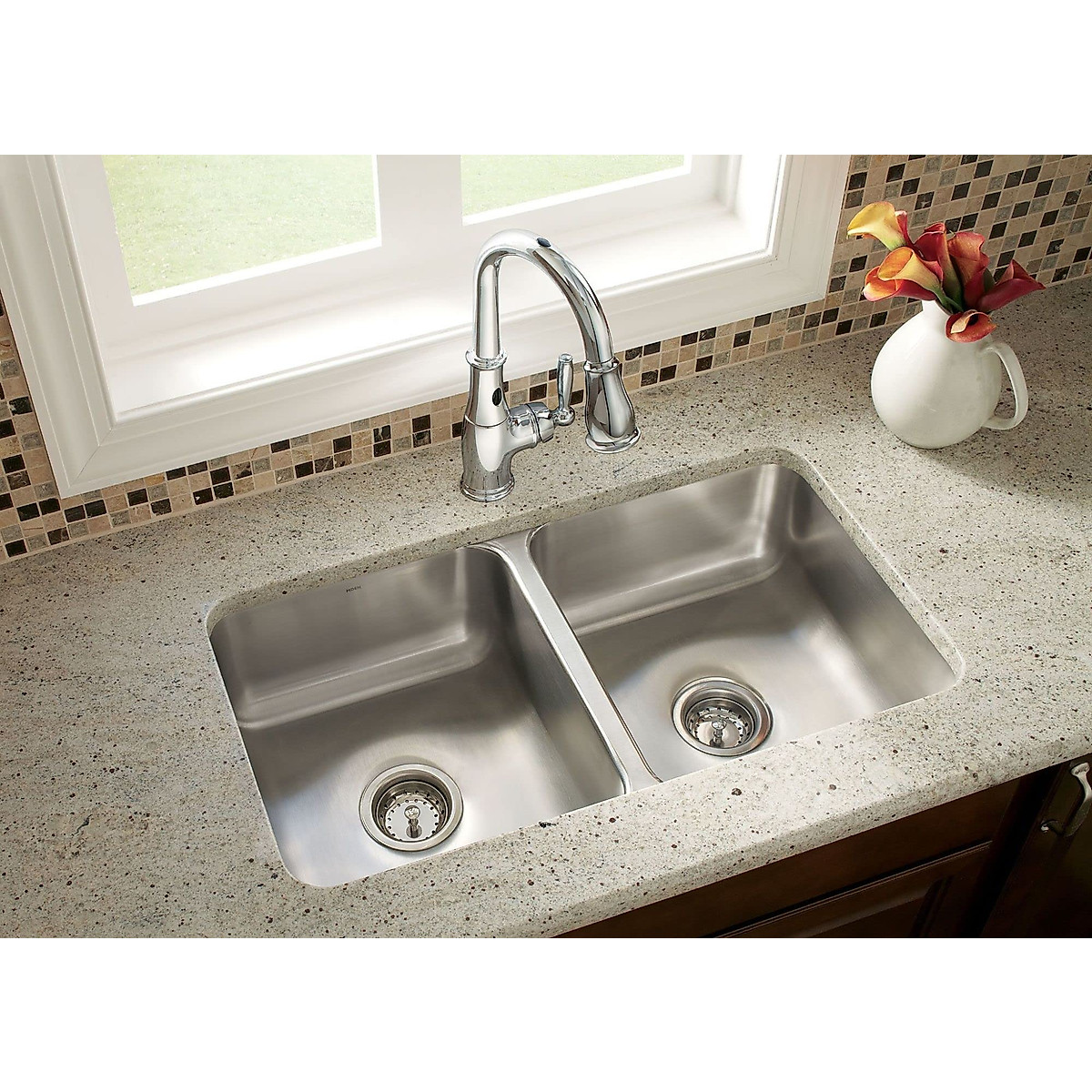 Moen 7185EC Brantford Motionsense Two-Sensor Touchless One-Handle High Arc Pulldown Kitchen Faucet Featuring Reflex, Chrome