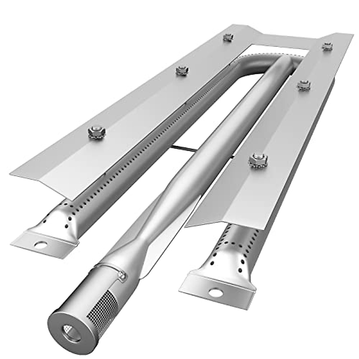 VEVOR Replacement U Burner, Stainless Steel Grill Burners, 3 Packs BBQ Burners Replacement, Grill Burner Replacement w/ 16.1" Length Barbecue Replacement Parts w/ Evenly Burning for Premium Gas Grills