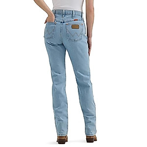 Wrangler womens Cowboy Cut Natural Rise Slim Fit Tapered Leg Jeans, Bleach, 9-34 US