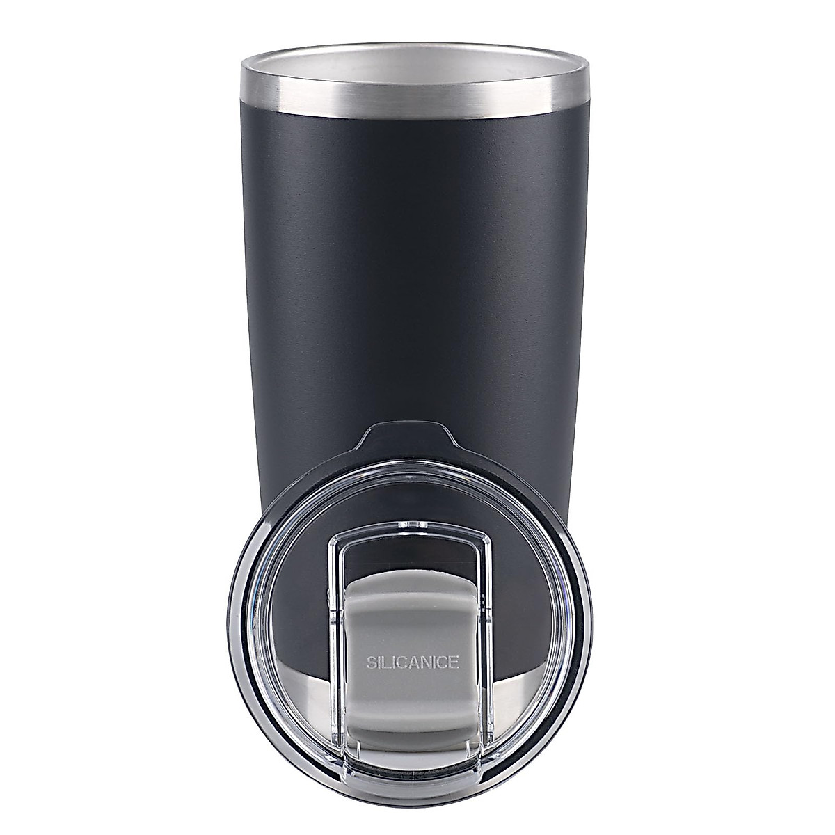 20 oz Tumbler with Lid 8/18 SS - Insulated Cup, Dishwasher Safe & Spill Proof Coffee Mug, Metal Hot Cold Small Car Water Cup, Mens Durable Design -Camping, Gyms,Studying - Easy Clean - Gray