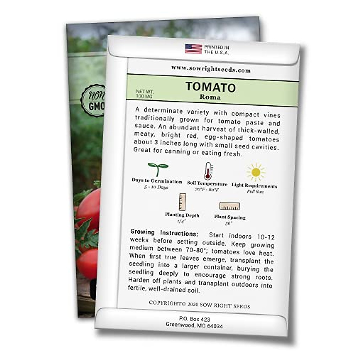 Sow Right Seeds - Roma Tomato Seed for Planting - Non-GMO Heirloom Packet with Instructions to Plant a Home Vegetable Garden - Great Gardening GIF (1)