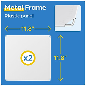 CUBEDIY Side Panels for Shoe Organizer 2 Square Metal-Frame 11.8” x 11.8” Shoe Storage Spare Parts for Shoe Cabinet Customizable Shoe Organizer Closet Extras for Shoe Rack Organizer Set White