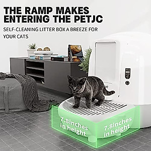 PETJC Cat Ramp Custom Fit for Litter Box, Reduces Tracking, Suitable for Elder Cats, Kitten and Cats with Limited Mobility