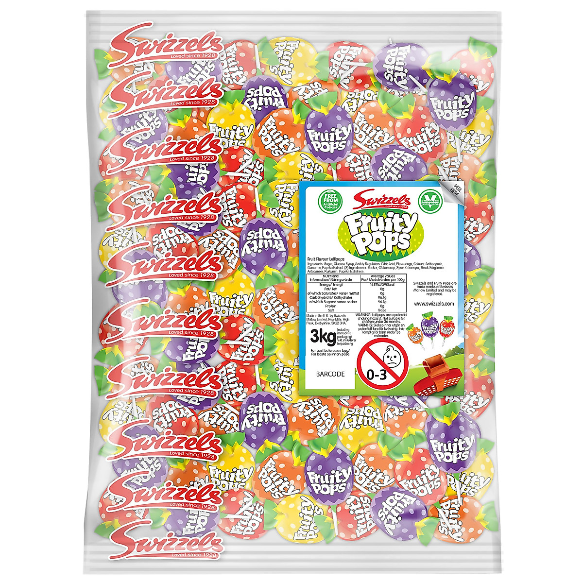 Swizzels Matlow Fruity Pops Lollies Sweets (1 x 3 kg)