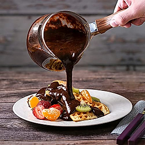 Crystalia Turkish Coffee Pot Borosilicate Glass, Stovetop Tea Maker, Greek Coffee Cezve Briki, Heat Resistant Milk Warmer, Hot Chocolate or Butter Melting Pot, Coffee Server with Handle