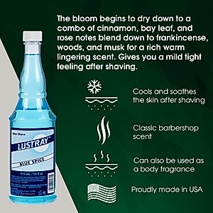 Clubman Lustray Blue Spice After Shave Lotion, 14 fl oz