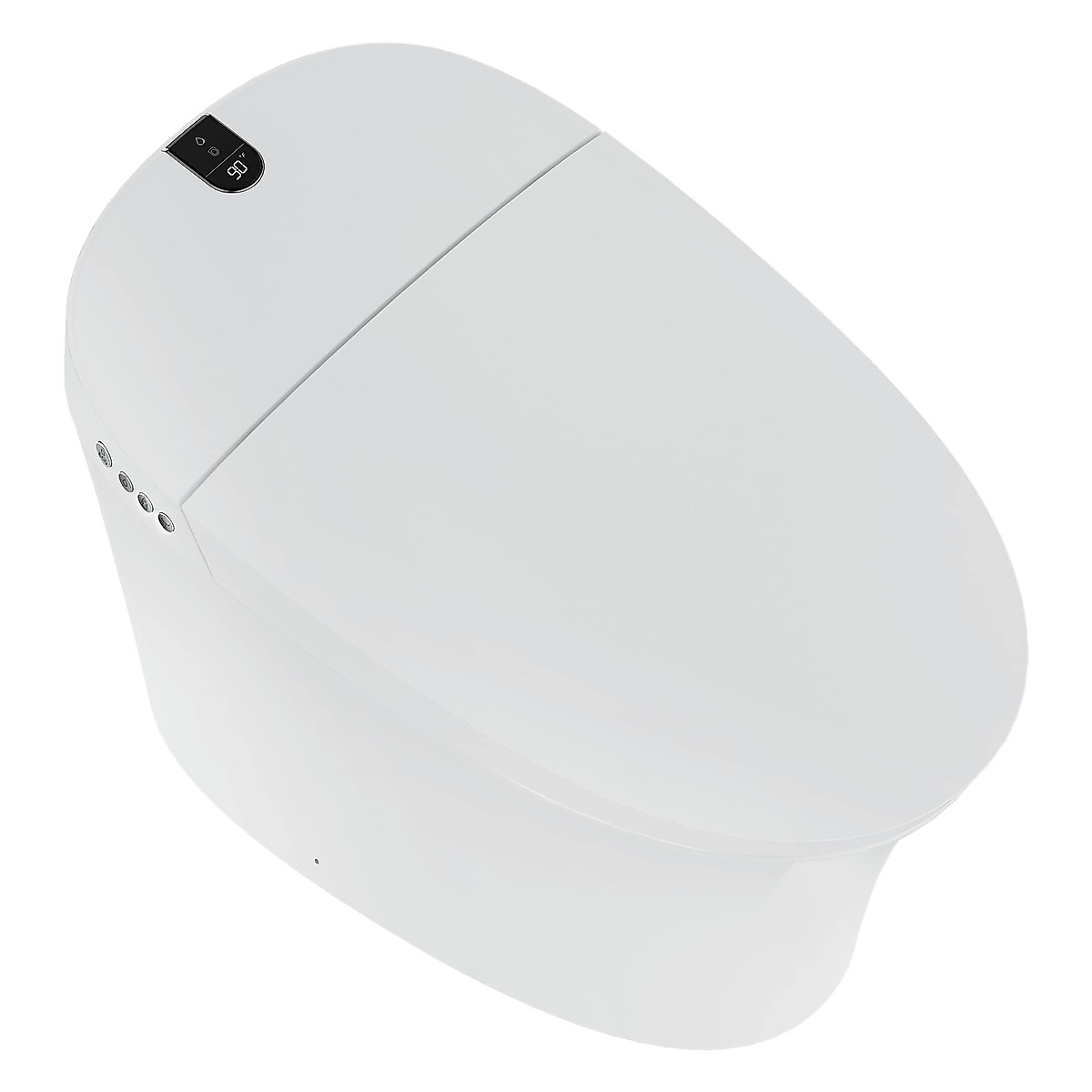 Elongated Smart Bidet Toilet Seat with Dual Flushing - One Piece Heated Toilet Seat Air Dryer - Tankless Toilet Bidet with 6 Levels of Seat and Wind Temperature