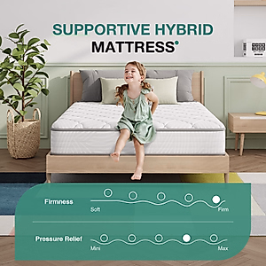 Novilla Twin Mattress 8 inch, Twin Bed Mattress in a Box, Hybrid Mattress with Comfortable & Durable Support, Twin Size Mattress for Back Pain Relief & Support, Certipur-Us Certified