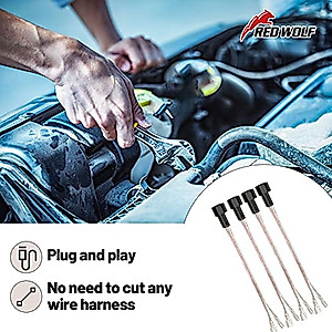 RED WOLF Car Speaker Wiring Harness Connector Adapter Fit Ford F150 Edge Escape, Lincoln Navigator Town Car, Mazda 3/5/6 1998-2011 Mount Aftermarket Front Rear Door Speaker Wire Cable Plug 4 PCS