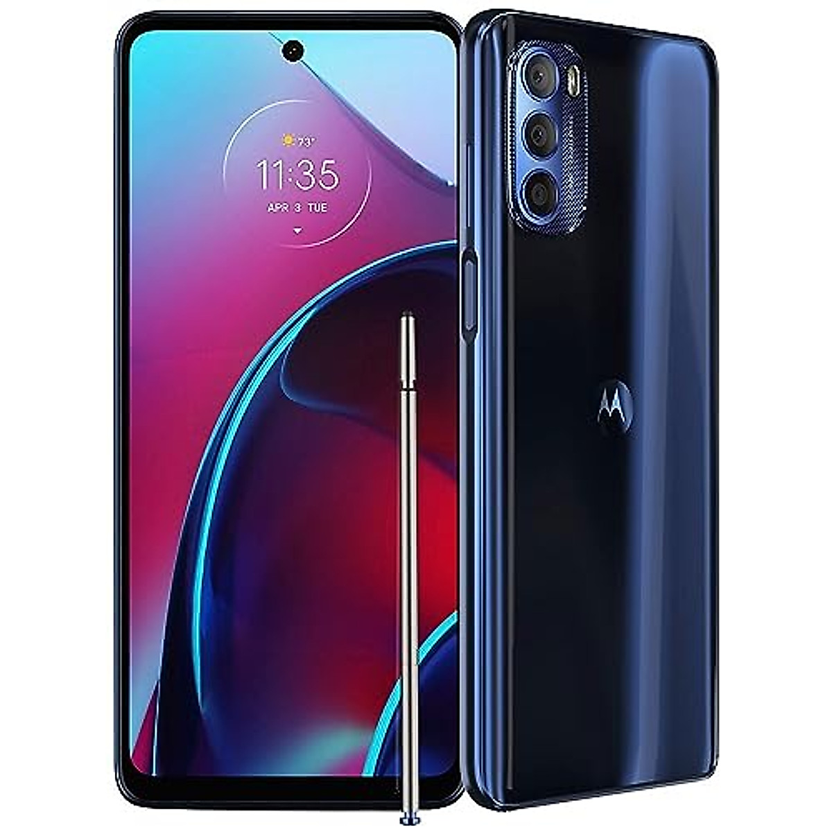 Motorola Moto G Stylus 2022 (128GB, 4GB, 4G LTE) 6.8" FHD+, 50MP Quad Camera, Android 11 (Fully Unlocked for Verizon, AT&T, T-Mobile, Global) XT2211-2 (w/ 256GB SD Card, Twilight Blue)