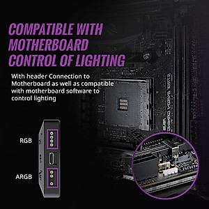 Cooler Master ARGB LED Controller with 4 x 3-Pin Ports - Multiple Colour Effects, Thermal Detection Mode, 4-Pin RGB Device Compatible