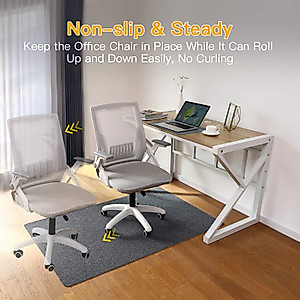 55"x35" Office Desk Chair Mat for Home Office , Upgraded Version - Computer Gaming Rolling Chair Mat, Multi-Purpose Low-Pile Hardwood Floor Protector(Dark Gray)