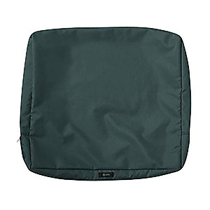 Classic Accessories Ravenna Water-Resistant 21 x 20 x 4 Inch Outdoor Back Cushion Slip Cover, Patio Furniture Cushion Cover, Mallard Green, Patio Furniture Cushion Covers
