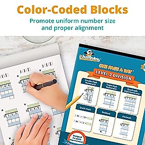 Channie’s One Page a Day Level 2 Division Workbook, Educational Math Activity Book for Kids, Ideal for 3rd to 5th Grade, 50 Pages of Level 2 Divisions for Daily Practice with Answer Sheets Included
