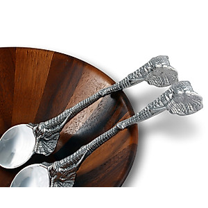 Arthur Court Designs Aluminum Elephant Figural Salad Serving Spoon and Salad Serving Fork, Salad Servers Set 11 inch Long