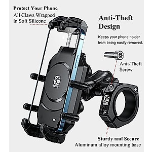 BRCOVAN UTV Phone Mount with Vibration Dampener & High-Speed Secure Lock, Anti-Theft UTV Roll Bar Cellphone Holder Fit Roll Cage Diameter 1.5'' 1.65'' 1.75'' 1.85'' 2'', for 5.4''-7.2'' Smartphones