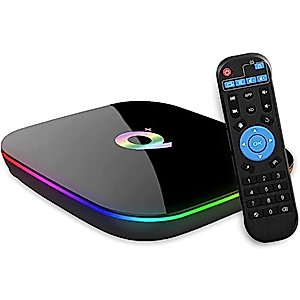 Android 10.0 TV Box 4GB RAM 32GB ROM, Q Plus Android Box H6 Quad-core WiFi 2.4GHz Support 6K H.265 HD 2.0 Ethernet