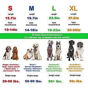 No Pull Dog Collar, Dog Training Collar with Comfort Tips and Quick Release Snap Buckle for Small Medium Large Dogs (Medium,3mm,19.7-Inch,14-18" Neck, Black)