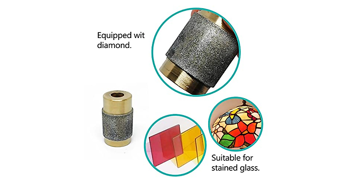 Jarshtime Glass Grinder Bits - 4pcs Diamond Grinding Set for Stained Glass