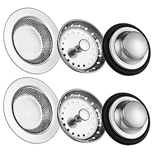 6 Pack of Kitchen Sink Stopper Strainer,Carry360 Anti-Clogging Stainless Steel Sink Disposal Stopper, Perforated Basket Drain Filter Sieve or Keep Water for Kitchen Sink Drain