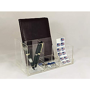 pbf PHOTO BOOTH FRAMES Acrylic Desk Organizer- 5 Pieces- Clear Desk Accessories Organizer Pen Pencil Holder Office Desktop Organizer set