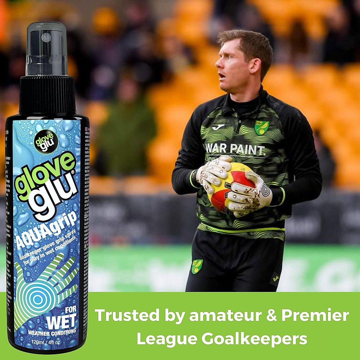 gloveglu 120ml AQUAgrip Goalkeeper Glove Spray - Perfect for Goalkeeping Gloves in Wet Conditions