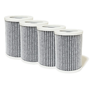 Nispira 3-in-1 HEPA Activated Carbon Replacement Filters For Pure Enrichment Purezone Mini Portable Air Purifier (PEPERSAP), 4 Packs