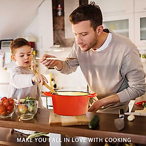 Cast Iron Enameled Dutch Oven - Cast Iron Pots for Bread Baking, Simmering, Chill storage, Stewing.