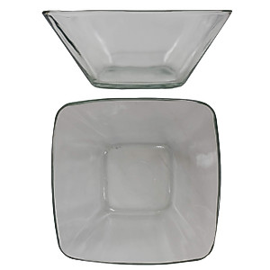 Set of 2 Epure Elegant Glass Bowls 8.125" x 8.125" x 3.125" Beautiful 63 OZ Bowls - Thick Quality Glass - An Elegant Glass Bowl Set Perfect for any Occasion! (2)