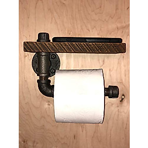 Rustic Toilet Paper Holder with shelf