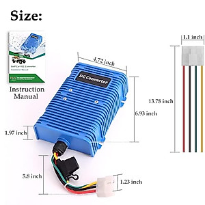 10L0L Golf Cart Voltage Reducer 36V 48V to 12V 30A 350W, Universal DC Step Down Converter, Regulator, Transformer for Yamaha EZGO Club Car