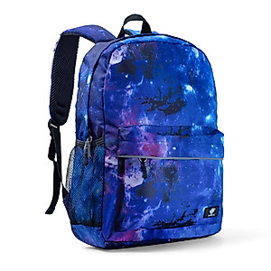 Fenrici Galaxy Backpack for Girls, Boys, Teens, Kids Book Bag With Padded Laptop Compartment, Ideal for School and Travel - Galaxy Purple, Blue