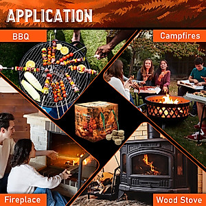 Fire Starters 120pcs Hemispheres Charcoal Starters Squares For BBQ Grill Fireplace Campfires Smoke Wood Stoves Fire Pit Chimney Waterproof All Weather Indoor Outdoor Camping Accessories