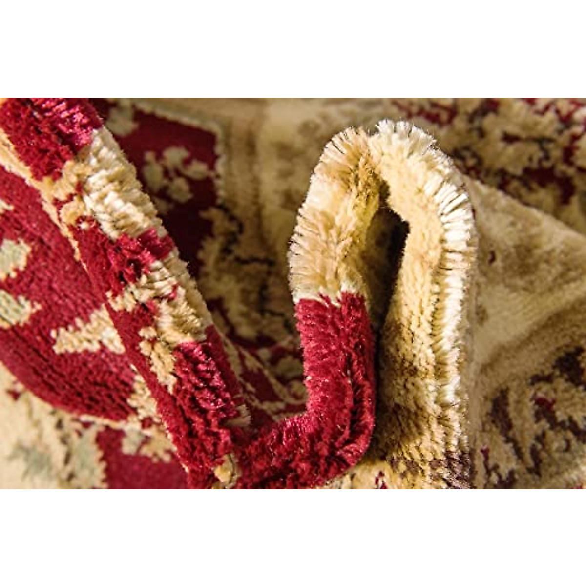 Unique Loom Versailles Collection Traditional Classic Medallion Motif Area Rug (4' 0 x 4' 0 Square, Burgundy/ Ivory)