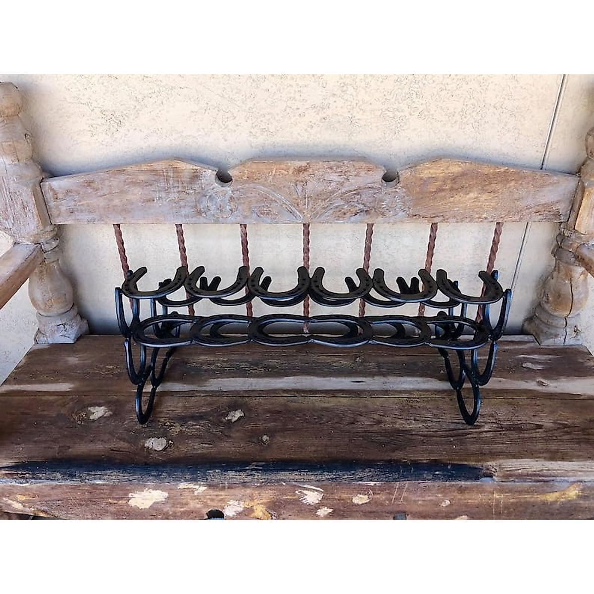 VOFMK Boot Rack, 6 Pairs of Boots, Horseshoe Decor, Horseshoe Art, Boot Holder, Shoe Organizer, Cowboy Boot Rack, Gift for her or him