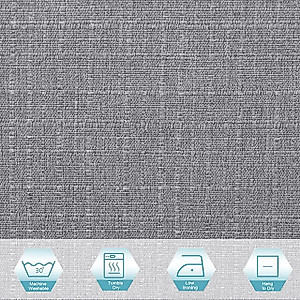 LUSHLEAF Blackout Curtains for Bedroom/Living Room/Kitchen Thermal Insulated Grommet Linen Look Room Darkening Curtain Primitive Window Draperies 2 Panels,52 x 84 inch Grey