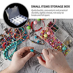 VICASKY 3Pcs Clear Organizer Box with Dividers 12 Compartment Bead Organizer Hardware Accessories Box Earrings Organizer for Bead Storage Fishing Tackle Loom Bands
