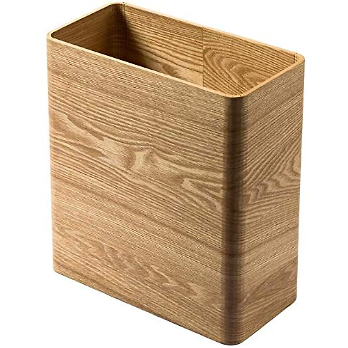 RZM Wood Trash Can Wastebasket,Household Bathroom Living Room Rectangular Trash Bin,Narrow Space Garbage Can with Swing Lid (Color : B, Size : 26.5x13x30cm(10x5x12inch))