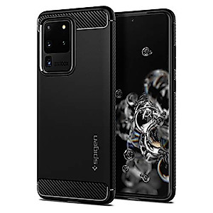 Spigen Rugged Armor Designed for Samsung Galaxy S20 Ultra Case/Galaxy S20 Ultra 5G Case (2020) - Matte Black
