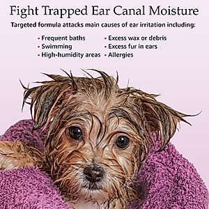 Prime Paws Ear Cleansing Solution for Dogs and Cats - Pet Ear Cleaner Removes Odor & Wax - Deodorizing Dog Ear Cleaner Solution with Aloe & Vitamins - Sweet Pea & Vanilla Scent - 8 oz