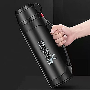 Scizorito Stainless Steel Vacuum Thermos, Hot & Cold Beverage Portable Insulated Kettle, Car Portable Travel Coffee Mug with Leak-proof Built-in Lid, Suit for Home, Gift, Outdoor Sport (64.2 oz)