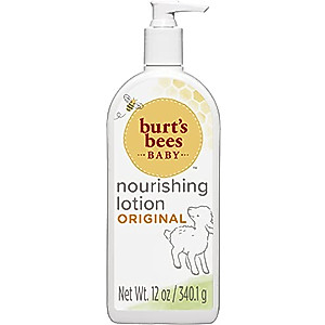 Burt's Bees Baby Lotion for Sensitive Skin, Nourishing Baby Care, Non-Irritating, Original Scent, 12 Ounce