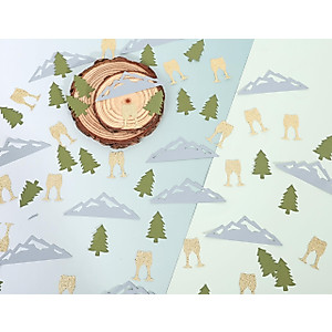 Camping Bachelorette Party Decorations - Mountain Bachelorette Party Confetti,Camp Table Glitter Confetti,Forest Hiking Bridal Shower Decorations,Last Trail Before The Veil Confetti