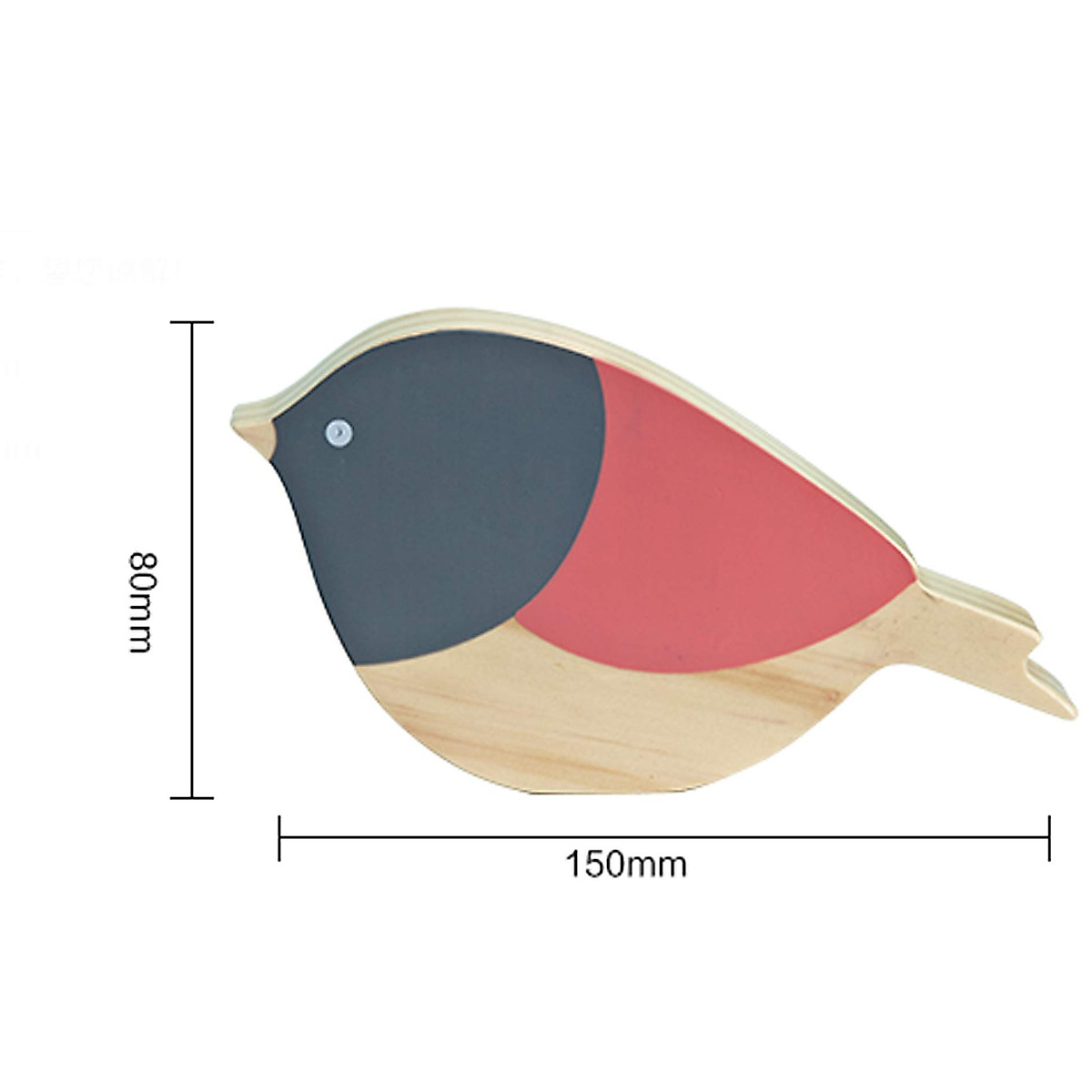 Wooden Bird Statue Sculpture Nursery Room Decor Red Bird Tabletop Figurine Home Decoration Handmade Premium Kids Gifts