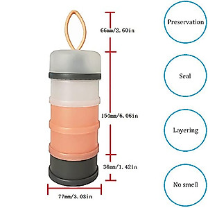 BJLIIO 4-Piece Twist Lock Snack Storage Container, Non-Spil Portable and Stackable Storage Travel Container for Protein Powder Formula Nuts and Fruit, BPA Free Durable Plastic Snack Containers