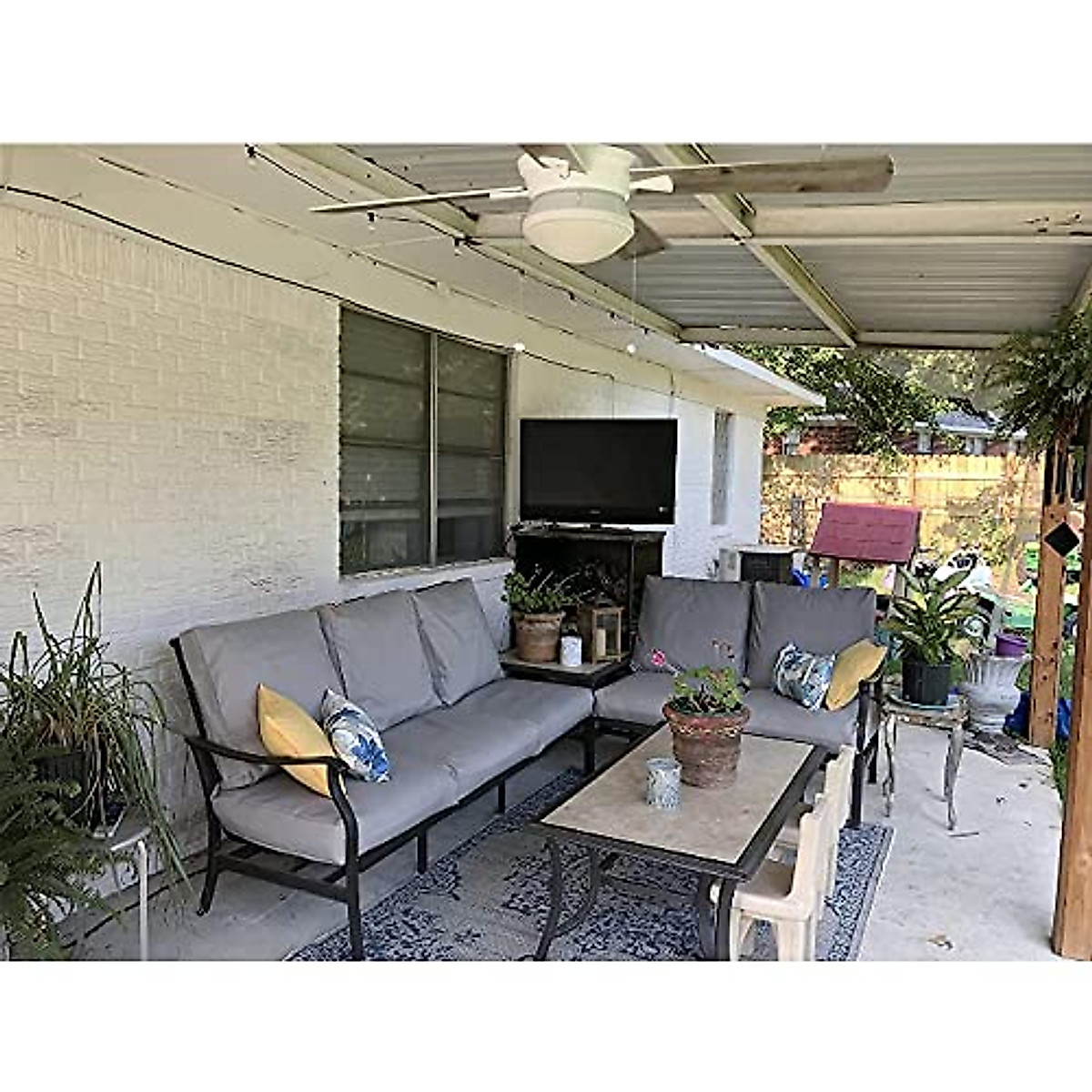 FLYMEI Patio Cushion Covers, Outdoor Cushion Covers Replacement 24 X 22 X 4 inch, Water Resistant Patio Bench Covers Only