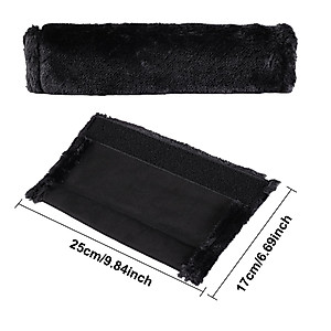 MOONET 2 Packs Car Seatbelt Covers Shoulder Pad for More Comfortable Driving, Universal Seat Belt Cover for Handbag Camera Backpack Straps, Soft Faux Sheepskin Wool Seat Belt Cushion (Black)
